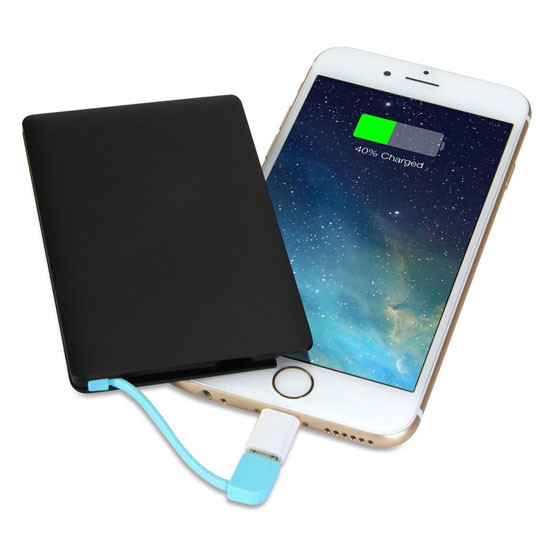Credit Card Size Portable Battery Chargers - Power banks that fit in ...