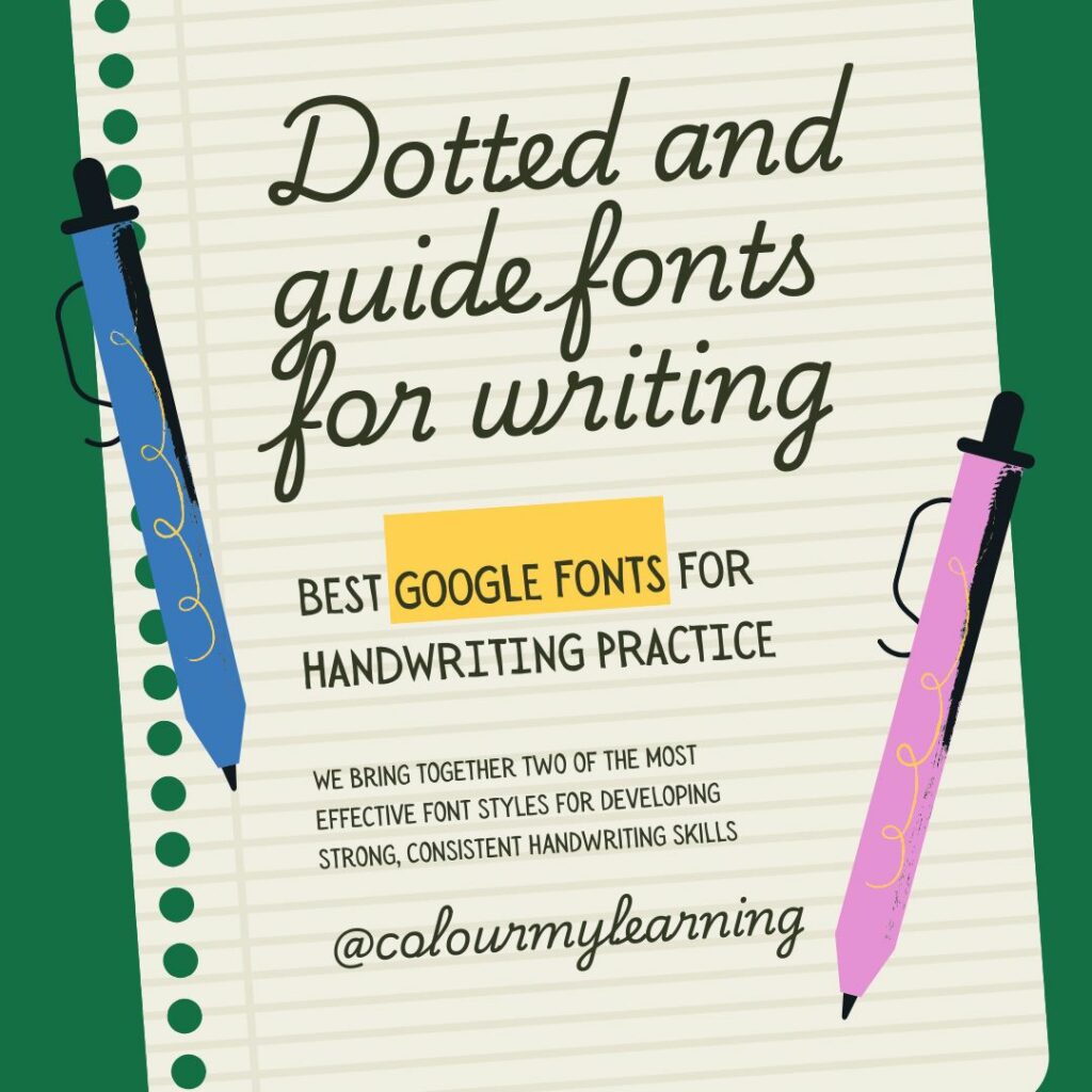 Best Dotted Fonts & Guides from Google Fonts for Handwriting Practice ...